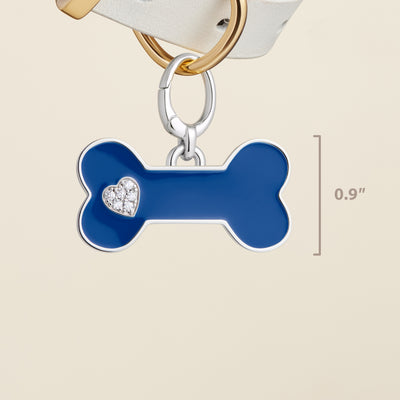 Blue Bone Enamel Pet Id Tag