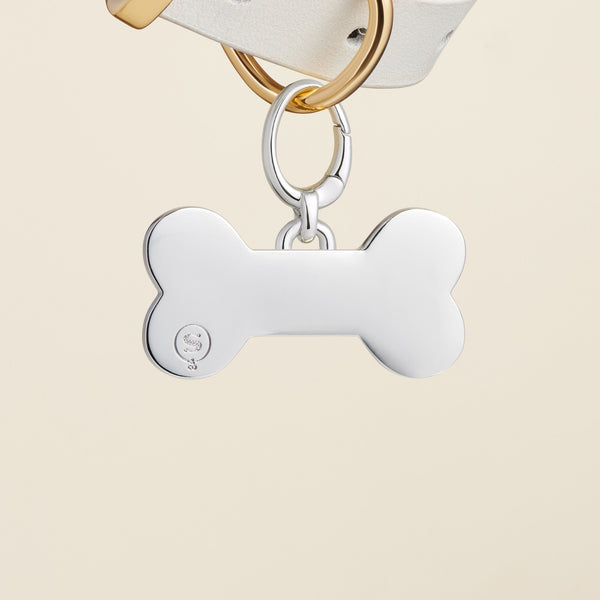 Pink Bone Enamel Pet Id Tag