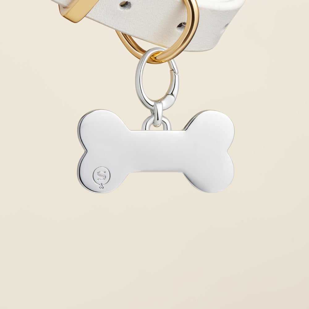 Blue Bone Enamel Pet Id Tag