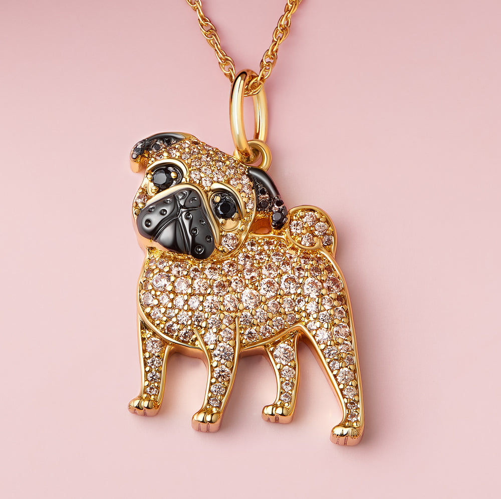 Pug Sterling Silver Pendant Necklace